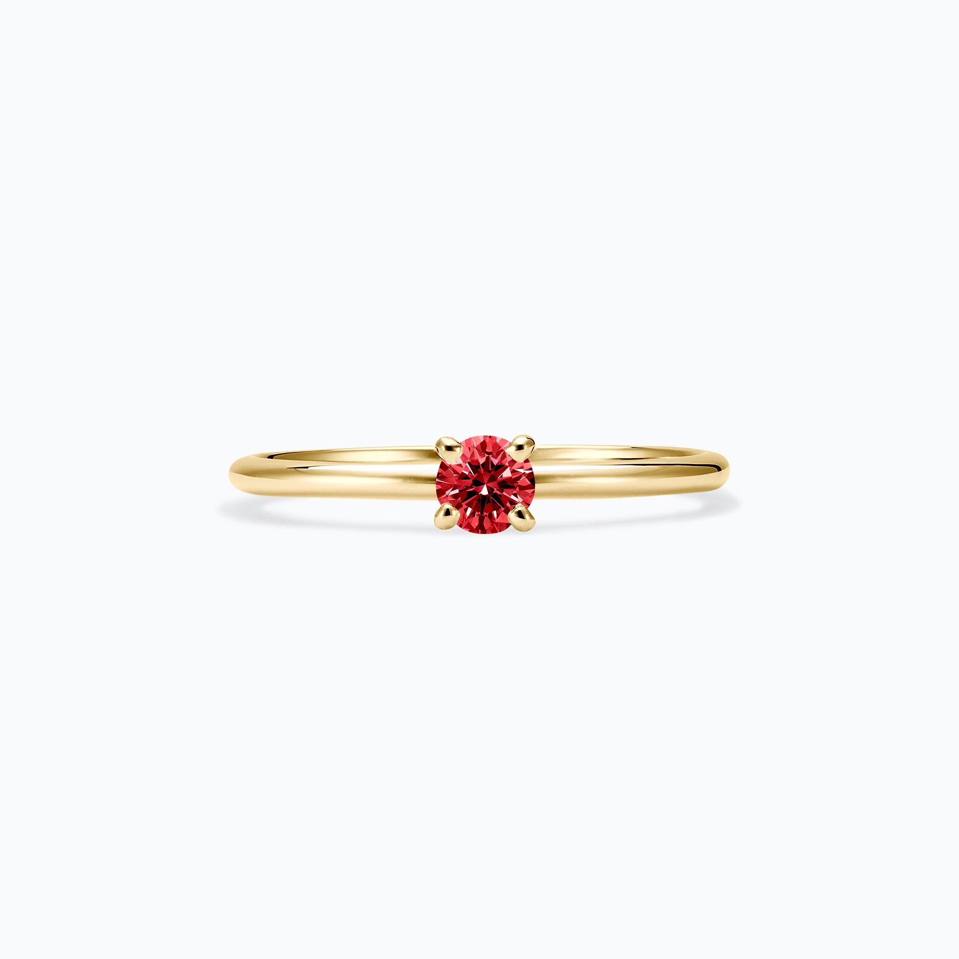 Solitaire Séléné Diamant de Synthèse Rouge 0.15 carat