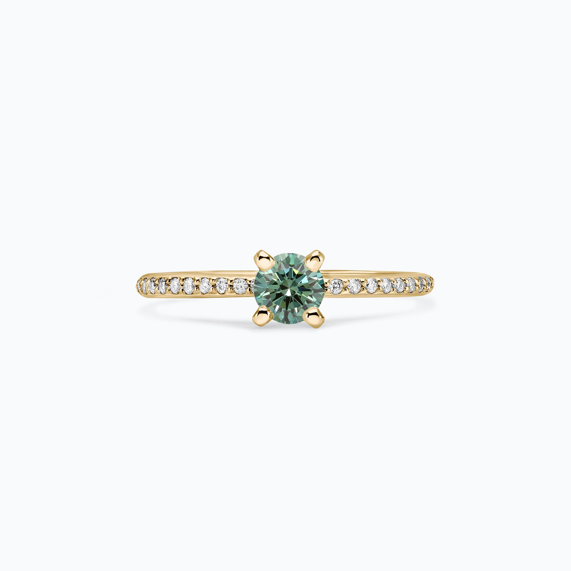 Solitaire Pavé Séléné Éclat Diamant de Synthèse Vert