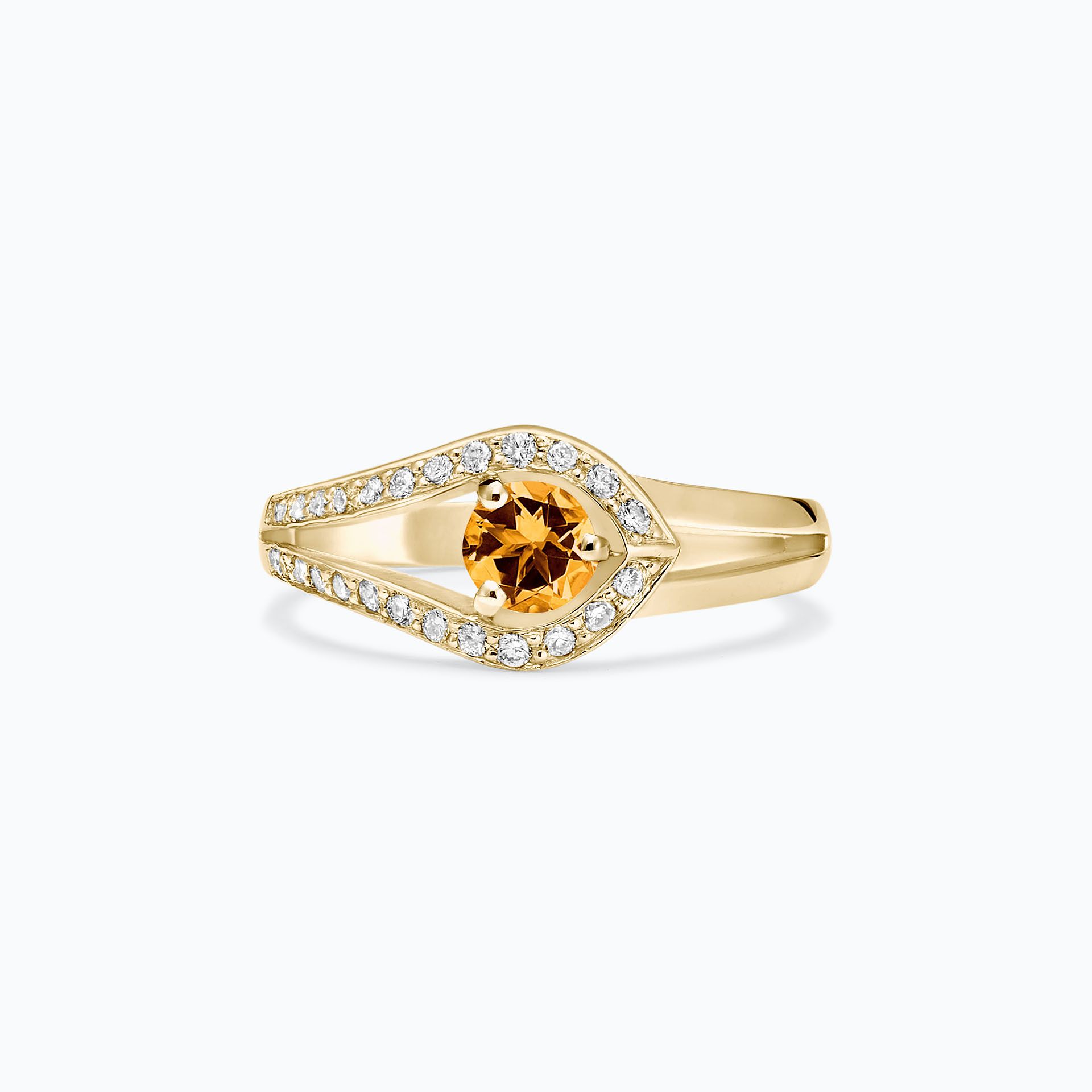 Solitaire Pavé Adoré Saphir Mandarine
