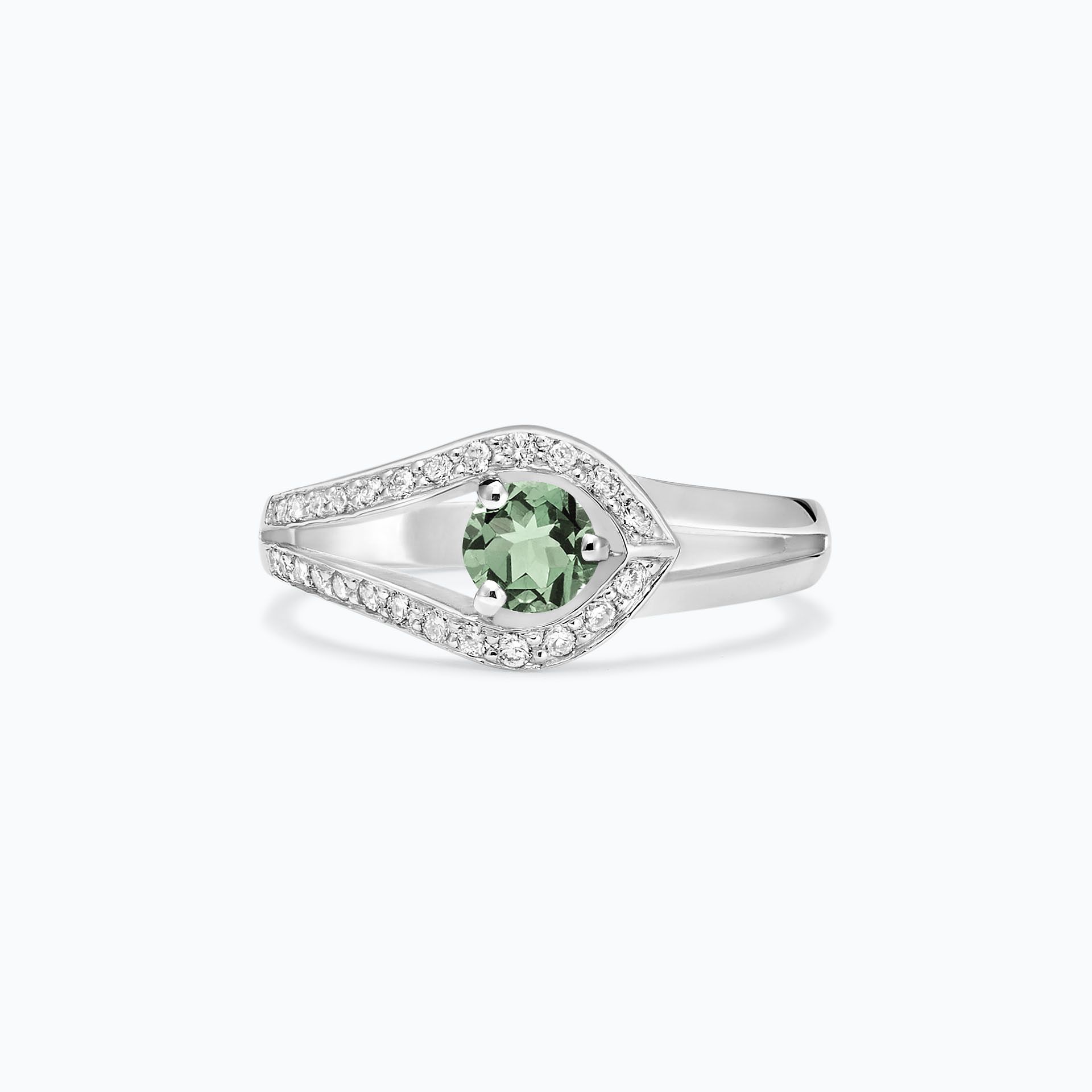 Solitaire Pavé Adoré Saphir Vert