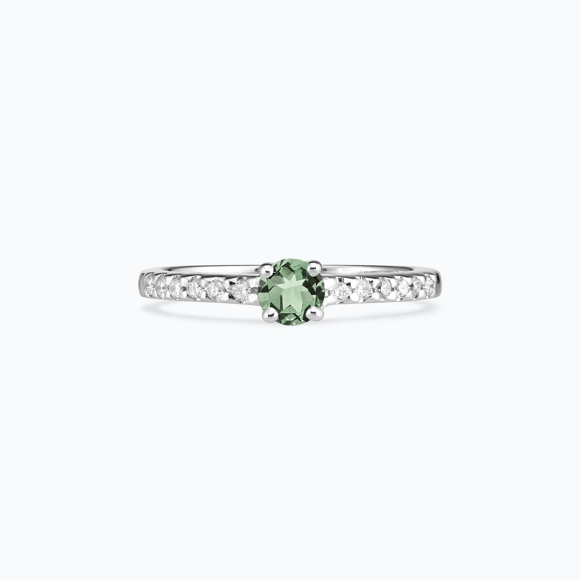 Solitaire Pavé Eden Saphir Vert