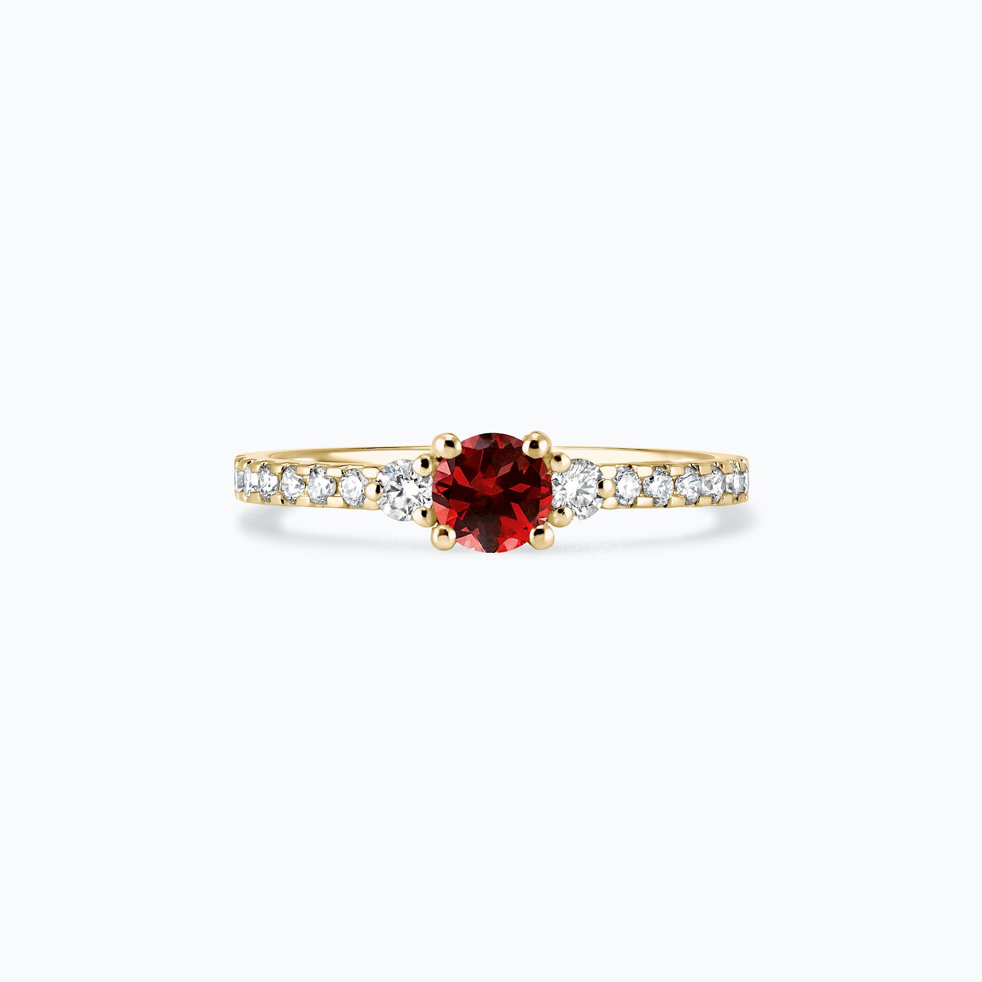 Solitaire Pavé Lolly Saphir Rouge 4.5 mm